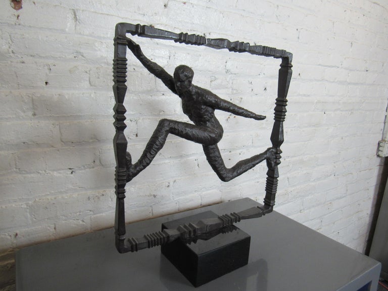 Iron Sculpture of Running Figure For Sale at 1stDibs