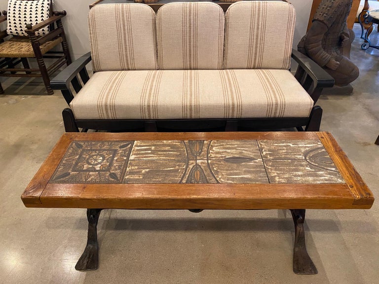 Iron and Tile Cocktail Table by JG Picard, France, 1960's For Sale at ...