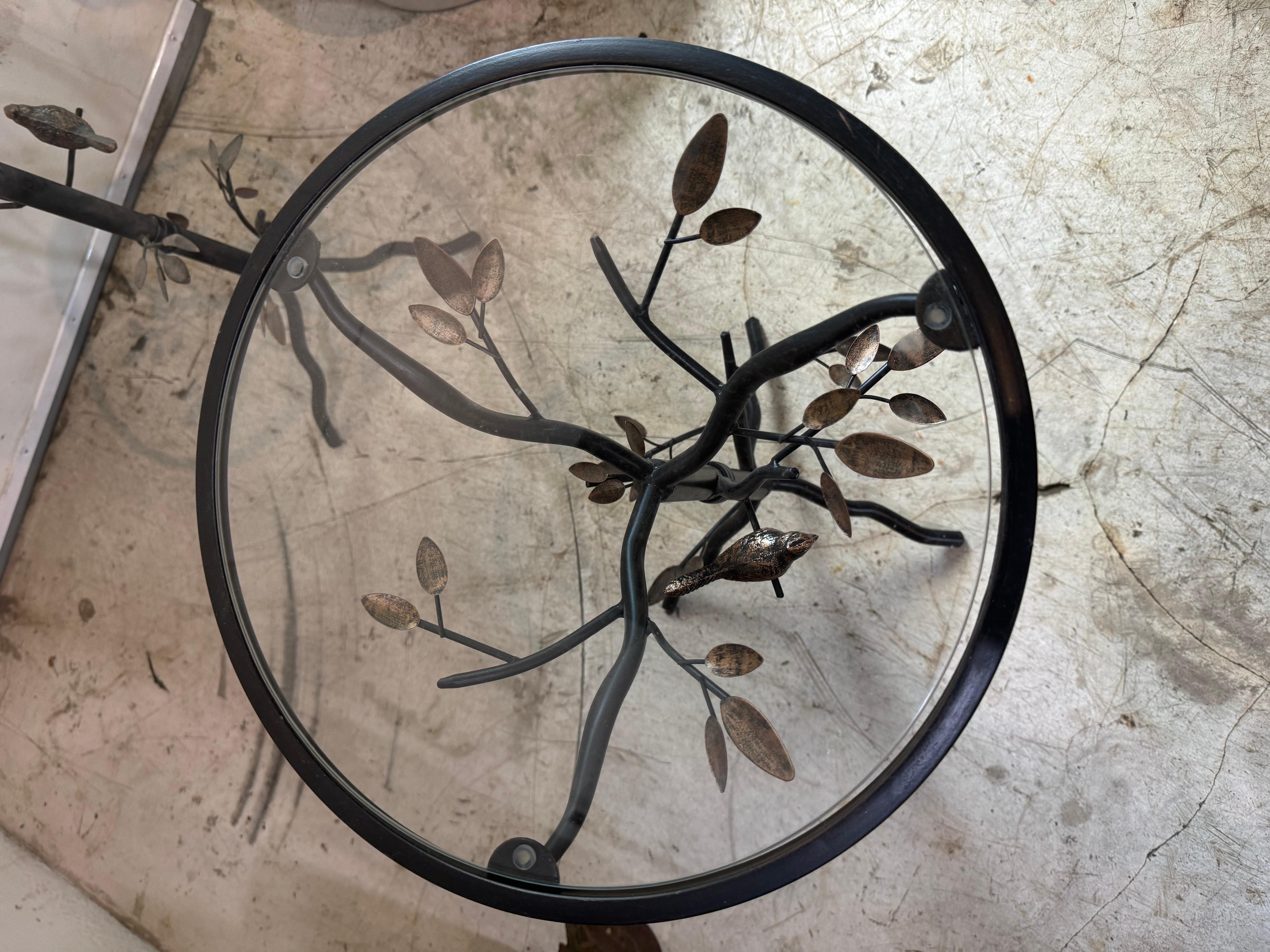 Iron tree and bird table (set of 2) For Sale at 1stDibs