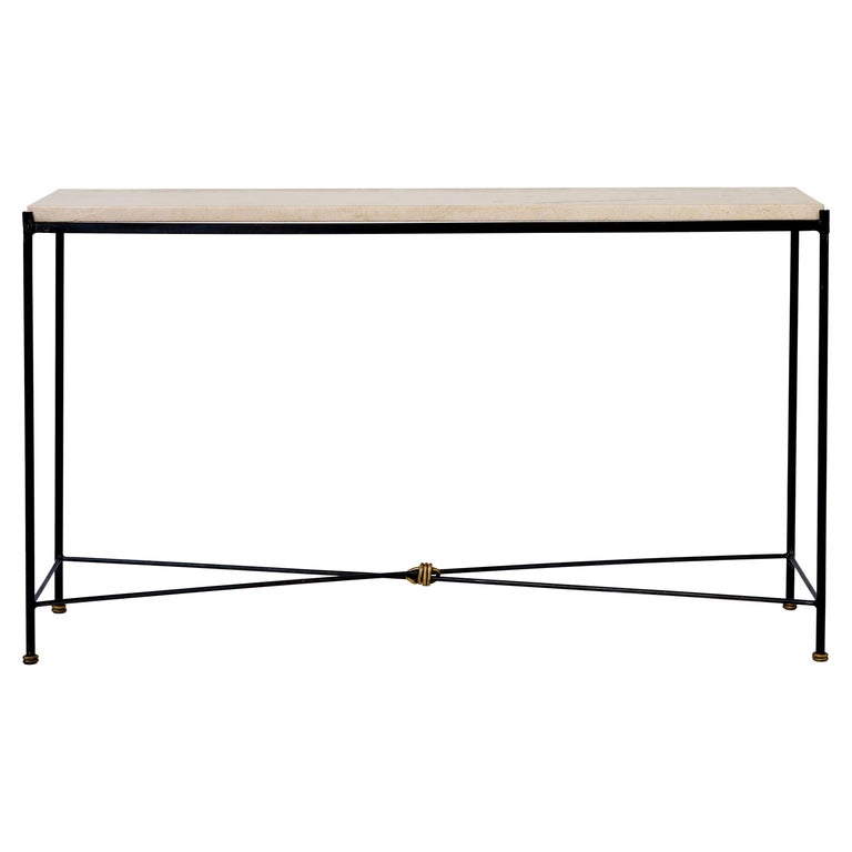 Contemporary Iron Console with Stone Top For Sale at 1stDibs | iron ...