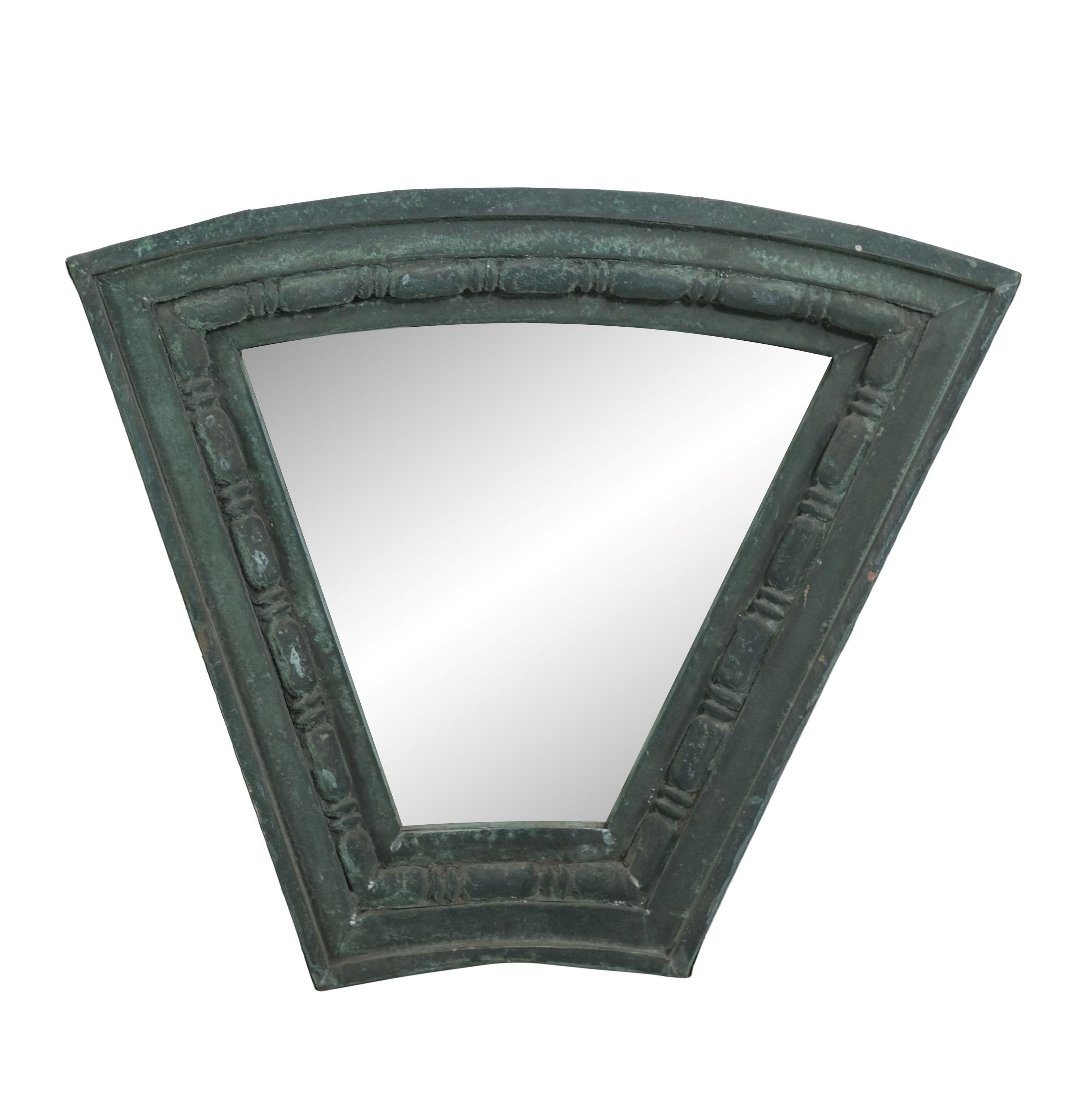 Irregular Curved Trapezoid Cove Copper Wall Mirror For Sale at 1stDibs