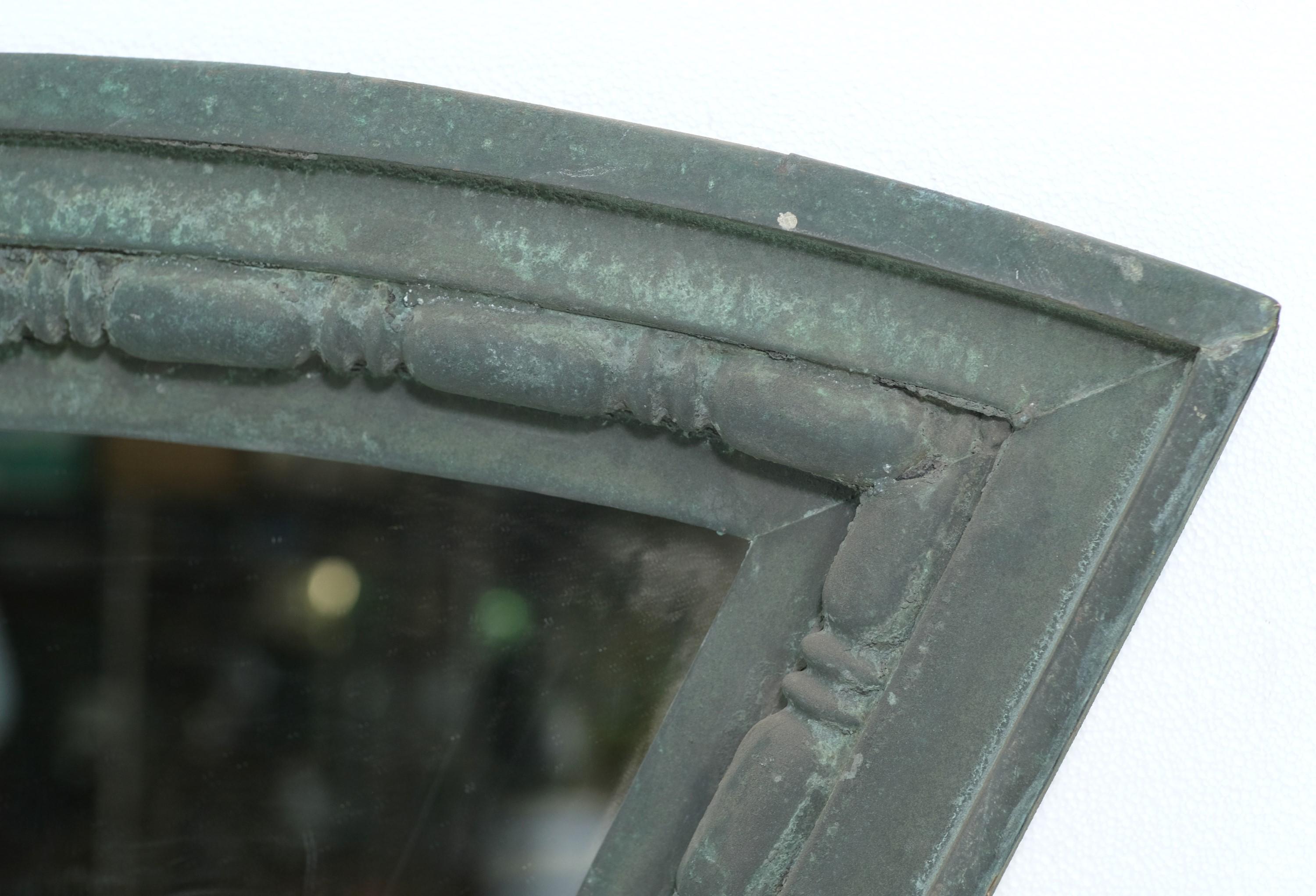 Irregular Curved Trapezoid Cove Copper Wall Mirror For Sale at 1stDibs