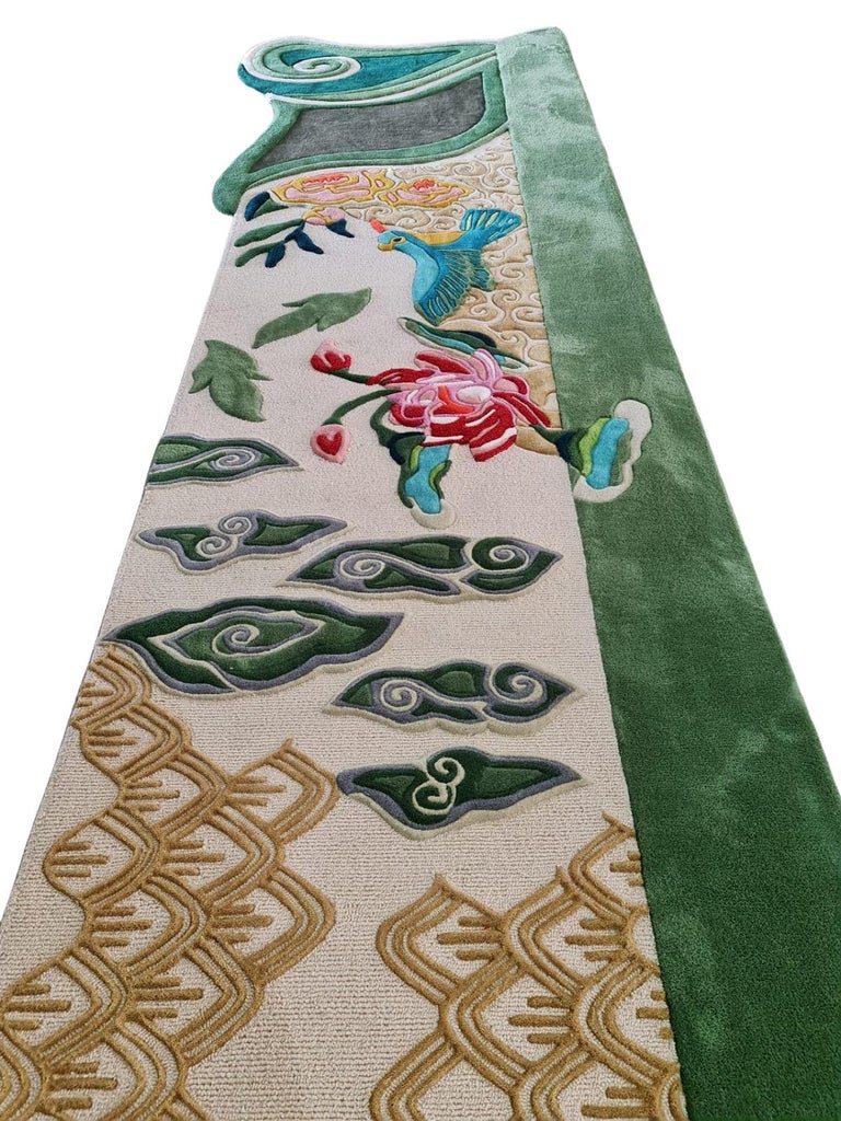 Irregular Shape Chinoiserie Runner Carpet by RAG Home For Sale at 1stDibs