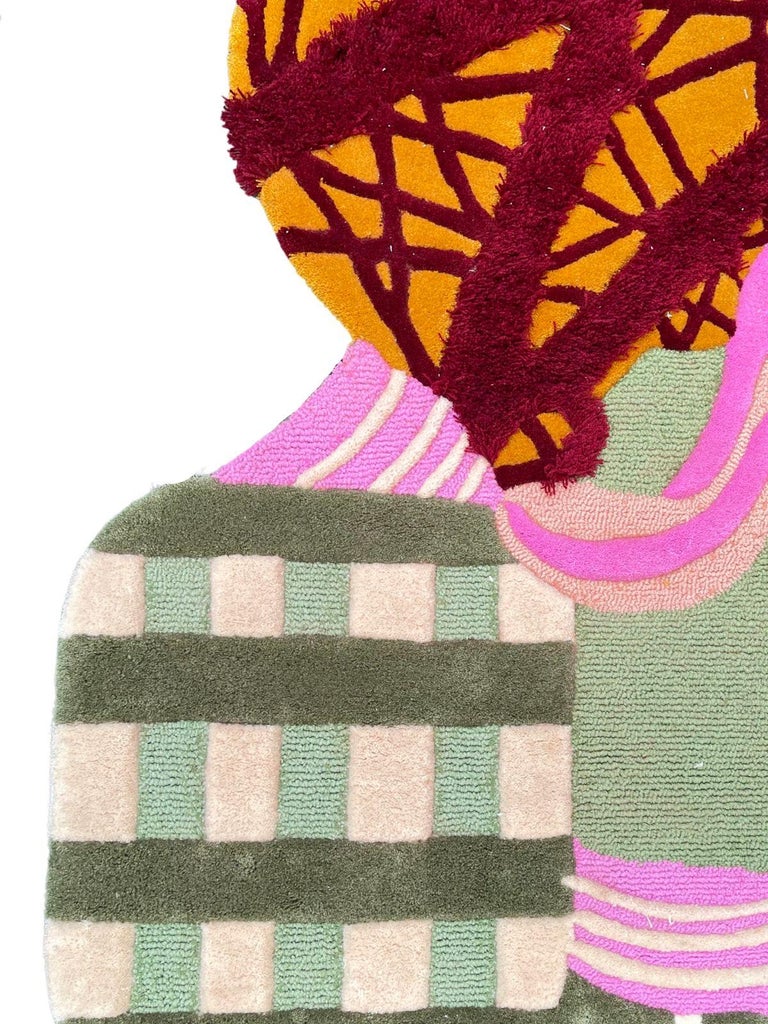 Irregular Shape with Abstract Pink Blush Terracotta Green 'Hey Archie ...