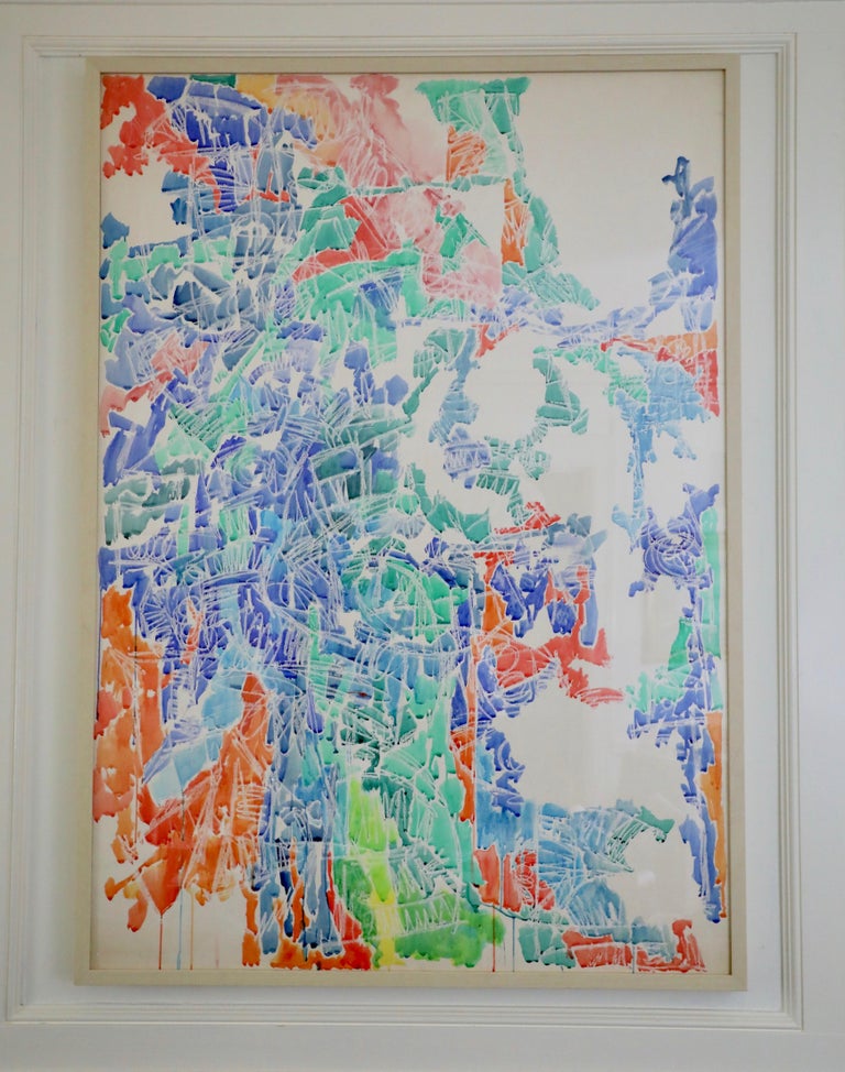 Irving B. Haynes - Abstract Watercolor and Wax Resist Work on Paper at ...