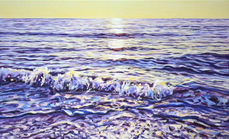 Iryna Kastsova - A magical sunrise at the sea, Painting, Acrylic on ...