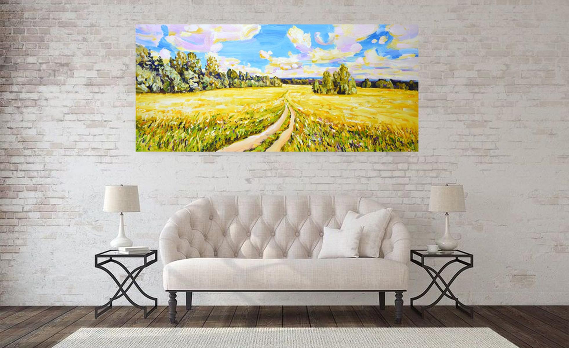 Iryna Kastsova - August. Yellow field. For Sale at 1stDibs