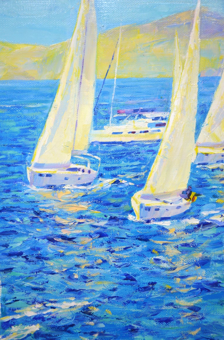 Iryna Kastsova - Sailing regatta., Painting, Oil on Canvas For Sale at ...
