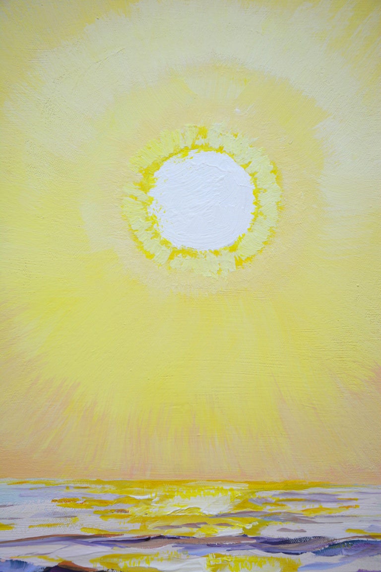 Iryna Kastsova - Warm sunset over the ocean., Painting, Acrylic on ...