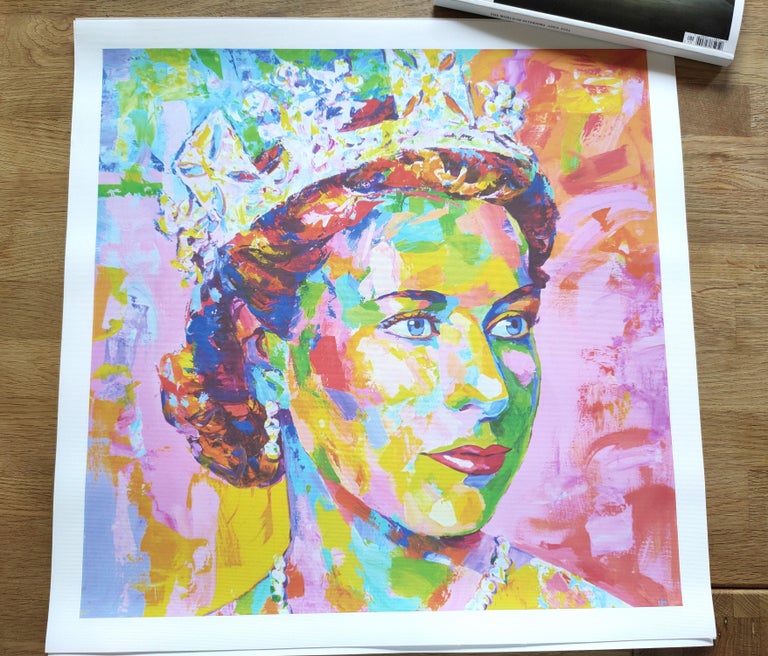 Iryna Kastsova - Queen Elizabeth II Pop Art Portrait Print on Canvas by ...