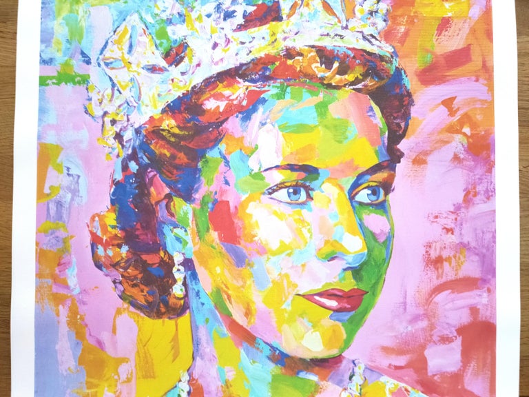 Iryna Kastsova - Queen Elizabeth II Pop Art Portrait Print on Canvas by ...