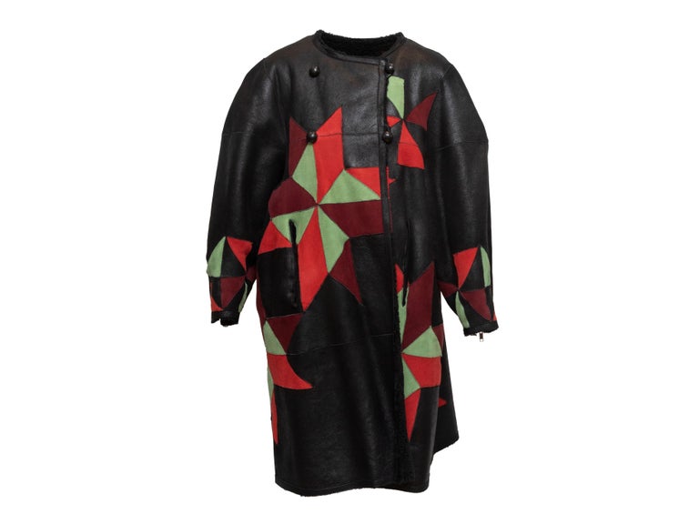 Isabel Marant Black and Multicolor Nordic Star Reversible Shearling ...