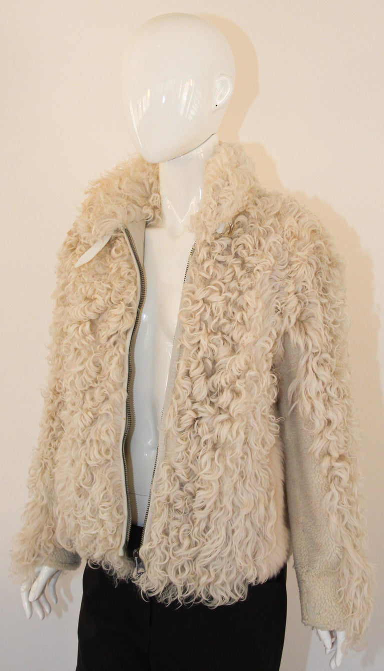 Isabel Marant Etoile Lamb Curly Shearling Bomber Jacket For Sale at 1stDibs