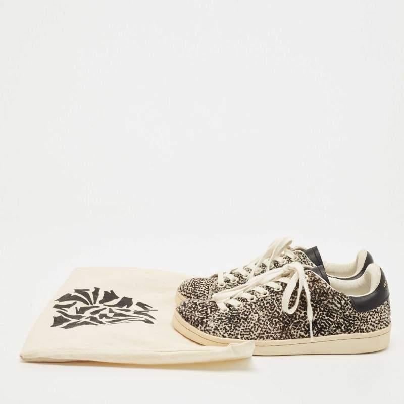 Isabel Marant Two Tone Animal Print Calf Hair and Leather Bart Sneakers ...