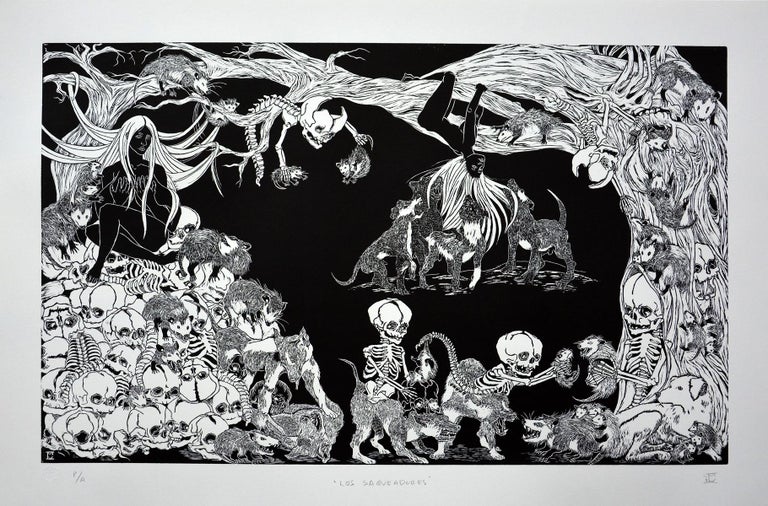 Isabel Mendoza - Isabel Mendoza, ¨Los saqueadores¨, 2019, Woodcut, 29 ...