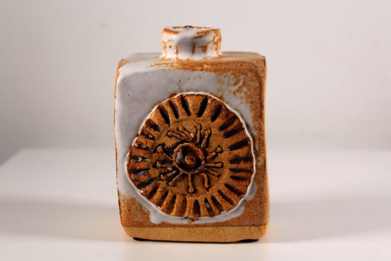 Isabel Parks Midcentury Modern Art Pottery Ceramic Vessel with Sun ...