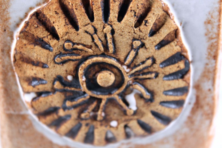 Isabel Parks Midcentury Modern Art Pottery Ceramic Vessel with Sun ...