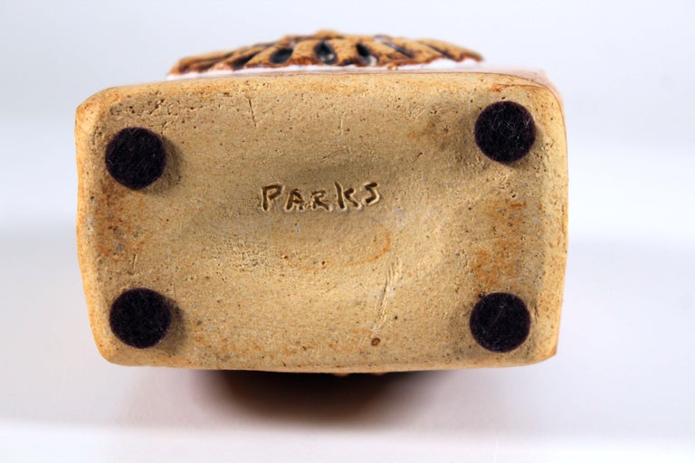 Isabel Parks Midcentury Modern Art Pottery Ceramic Vessel with Sun ...