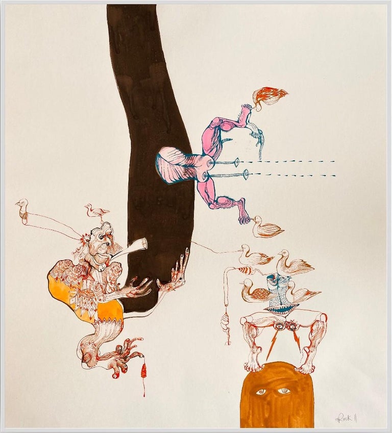 Isabel Rock - Animal Painting Surrealist Royal College of Art LGBTQ+ artist Birds Circle Life ...