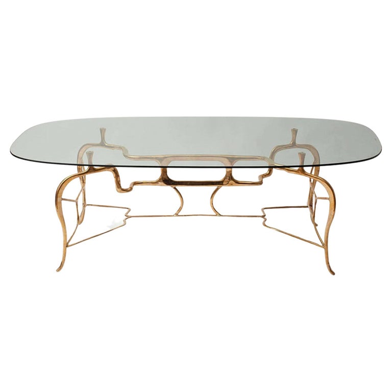 Isabella Modern Biomorphic Bronze Dining Table by Newel Modern For Sale ...