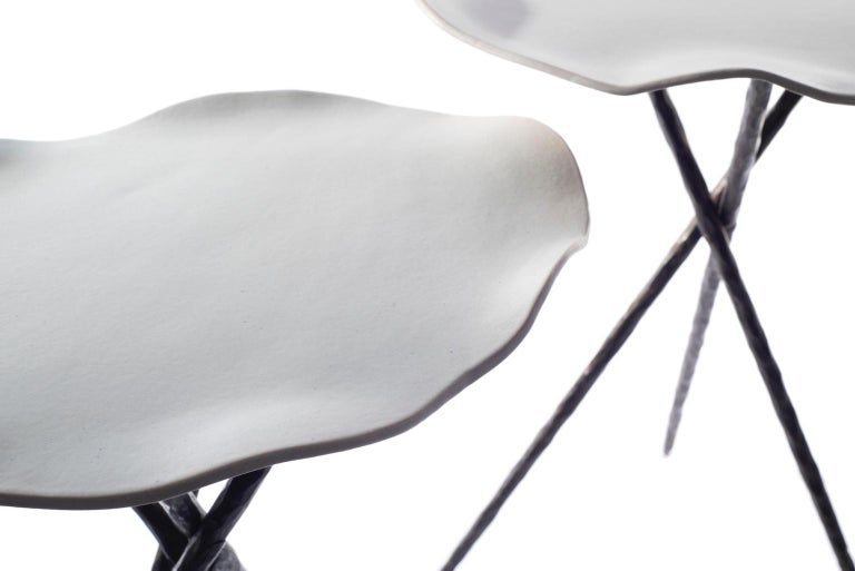 Isabelle Azema Belles de Nuit Table in Enameled Sandstone and Forged ...