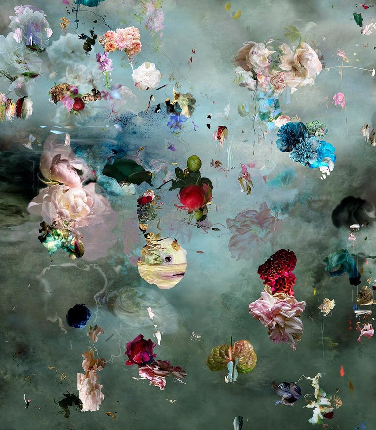 Isabelle Menin - Cherubini # 6 vertical colorful abstract dominant blue ...