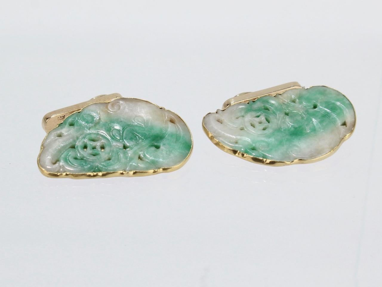 Isabelle Posillico Gold and Chinese Jade or Jadeite Cufflinks For Sale ...