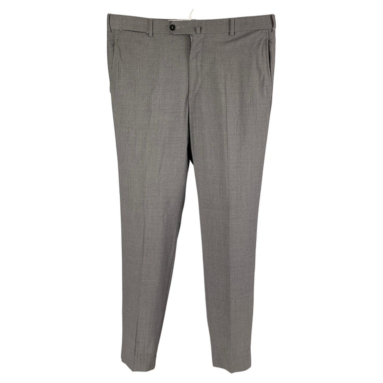 ISAIA Size 32 Gray Lana Wool Dress Pants For Sale at 1stDibs