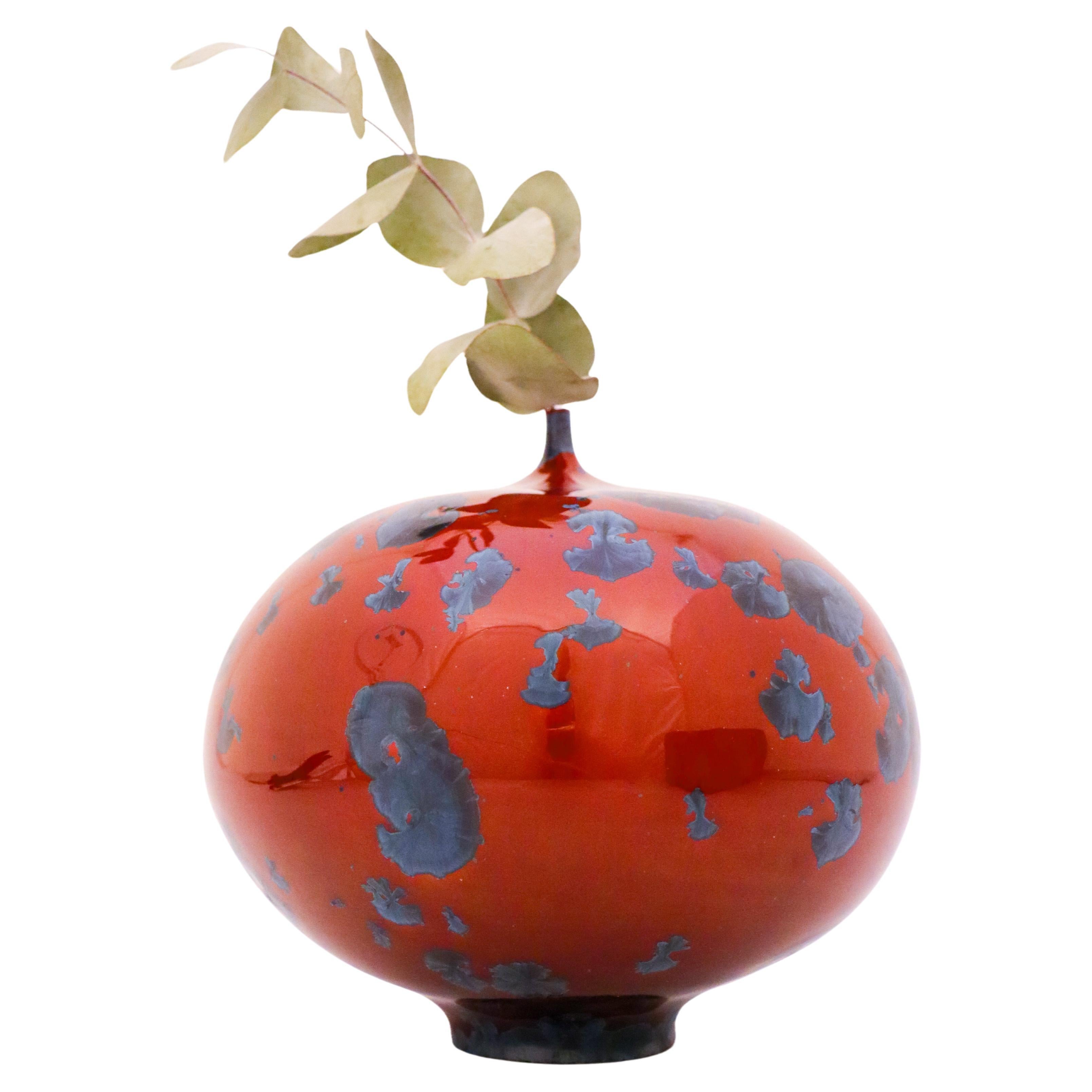 Isak Isaksson Blue Ceramic Vase Crystalline Glaze Contemporary Artist ...