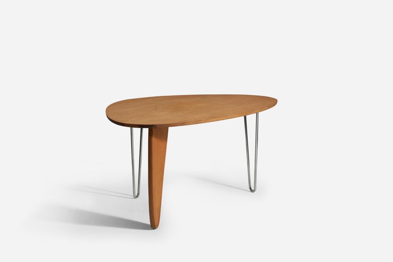 Isamu Noguchi, Early "Rudder" Table, Birch, Steel, Herman Miller, 1950s ...
