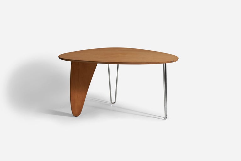 Isamu Noguchi, Early "Rudder" Table, Birch, Steel, Herman Miller, 1950s ...