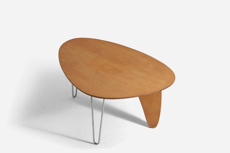 Isamu Noguchi, Early "Rudder" Table, Birch, Steel, Herman Miller, 1950s ...