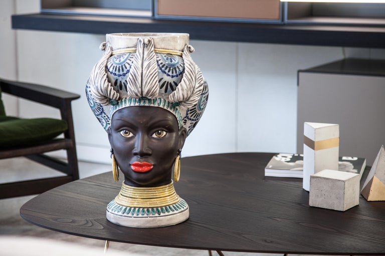 ISIDE I15, Woman's Moorish Head, Handmade in Sicily, 2021, Colorful ...