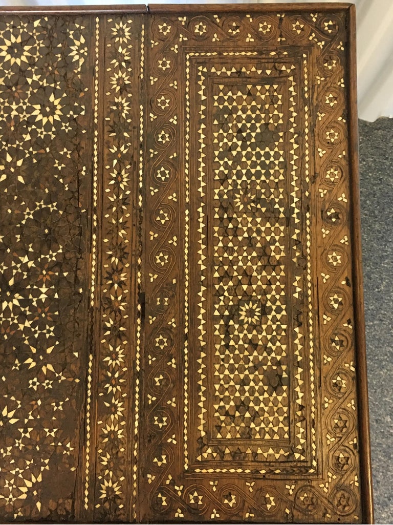 Islamic Bone Inlay Panel Side Table For Sale at 1stDibs