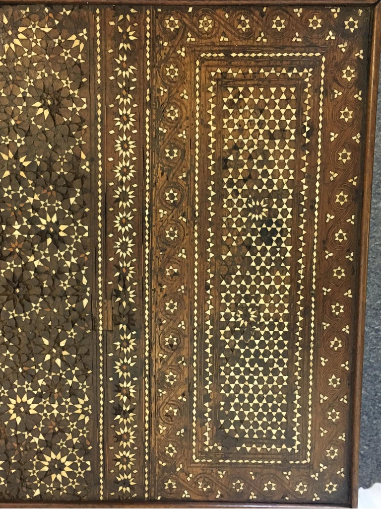 Islamic Bone Inlay Panel Side Table For Sale at 1stDibs