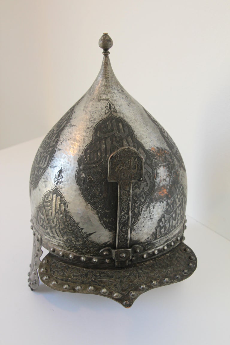 Islamic Indo Persian Kulah Khud Helmet with Arabic Inscription For Sale ...