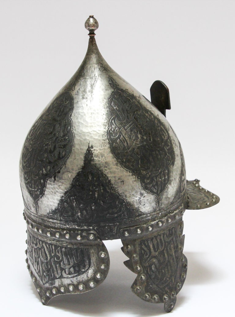 Islamic Indo Persian Kulah Khud Helmet with Arabic Inscription For Sale ...