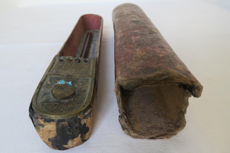 Islamic Ottoman Inkwell and Feather Set Made From Brass and Papier ...