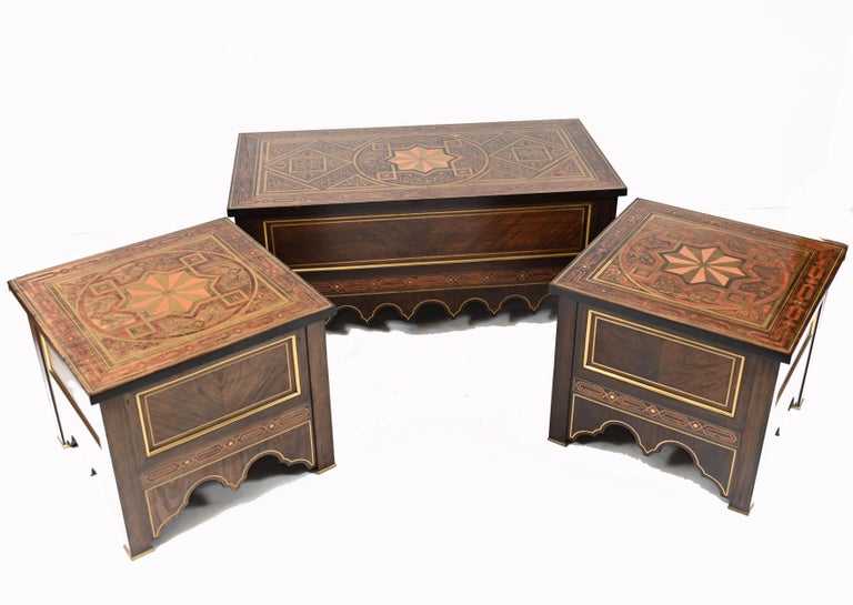 Islamic Side Coffee Table Set Boulle Inlay, 1920 For Sale at 1stDibs