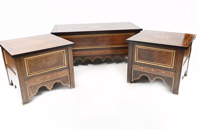 Islamic Side Coffee Table Set Boulle Inlay, 1920 For Sale at 1stDibs