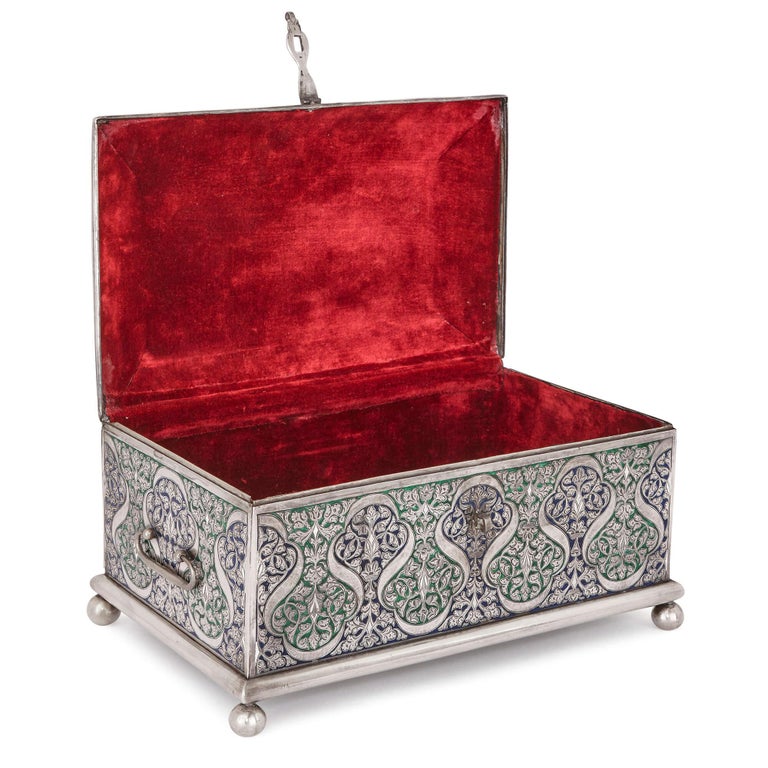 Islamic Style Silver and Enamel Jewelry Box at 1stDibs | enamel ...