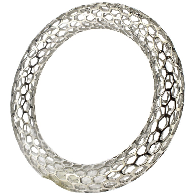 Islet Narrow Bangle Bracelet in Sterling Silver by Doug Bucci, 2016 For ...