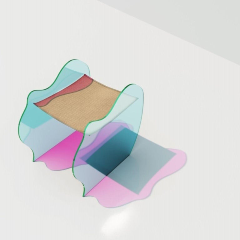 Isola Glass Bench by Brajak Vitberg For Sale at 1stDibs
