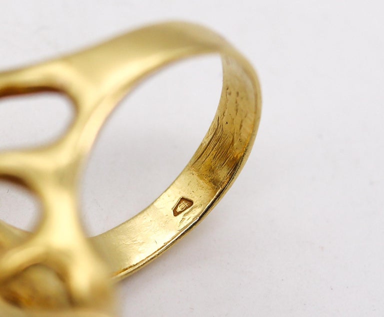 Israeli Artist Studio Organic Freeform Sculptural Ring in 18 Karat ...
