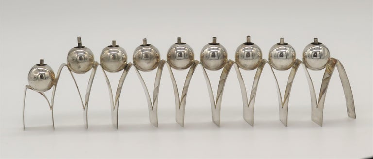 Israeli Silver Hanukkah Lamp by Arie Ofir, 1985 For Sale at 1stDibs