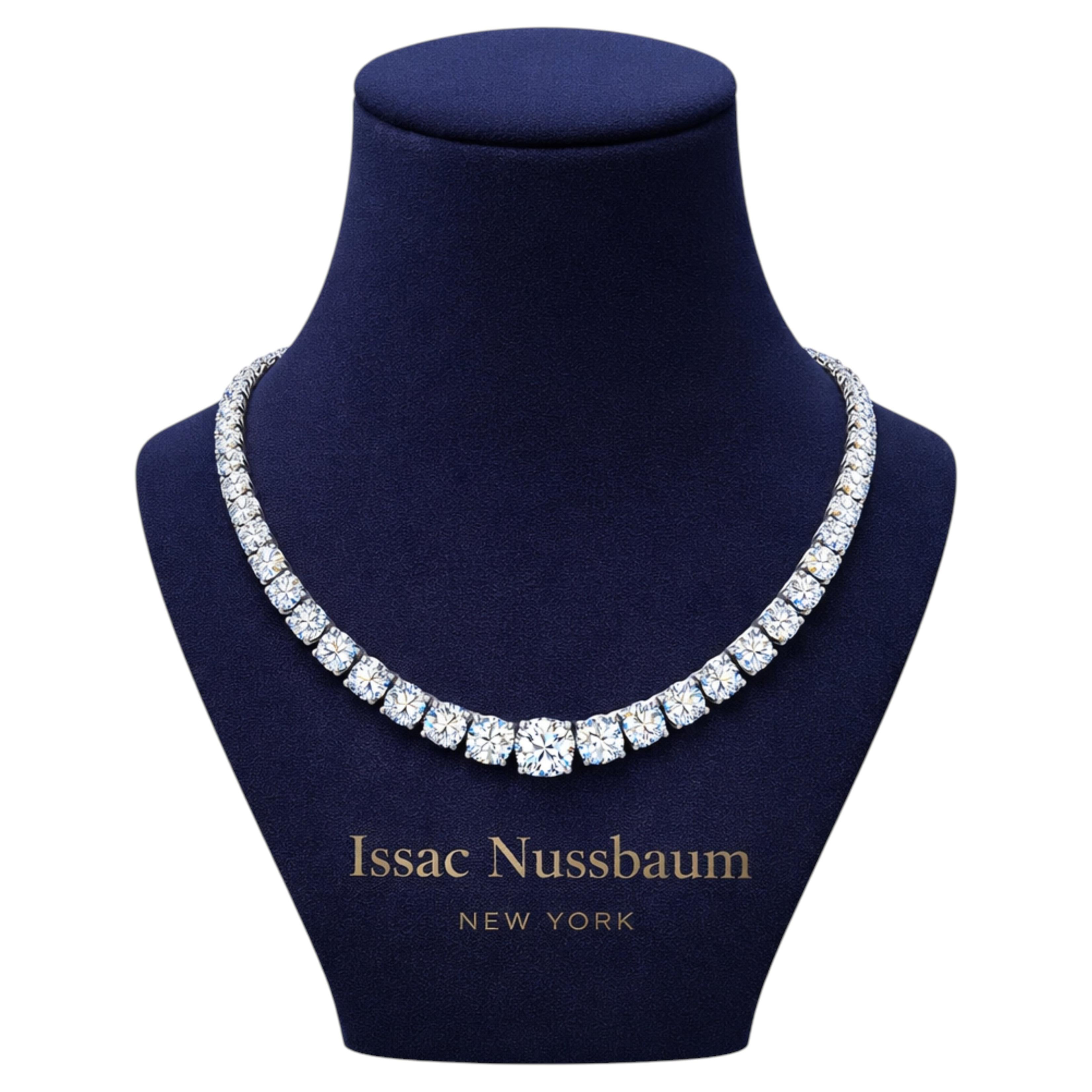 Issac Nussbaum GIA Certified 10.71 Carat Diamond Graduated Riviera ...