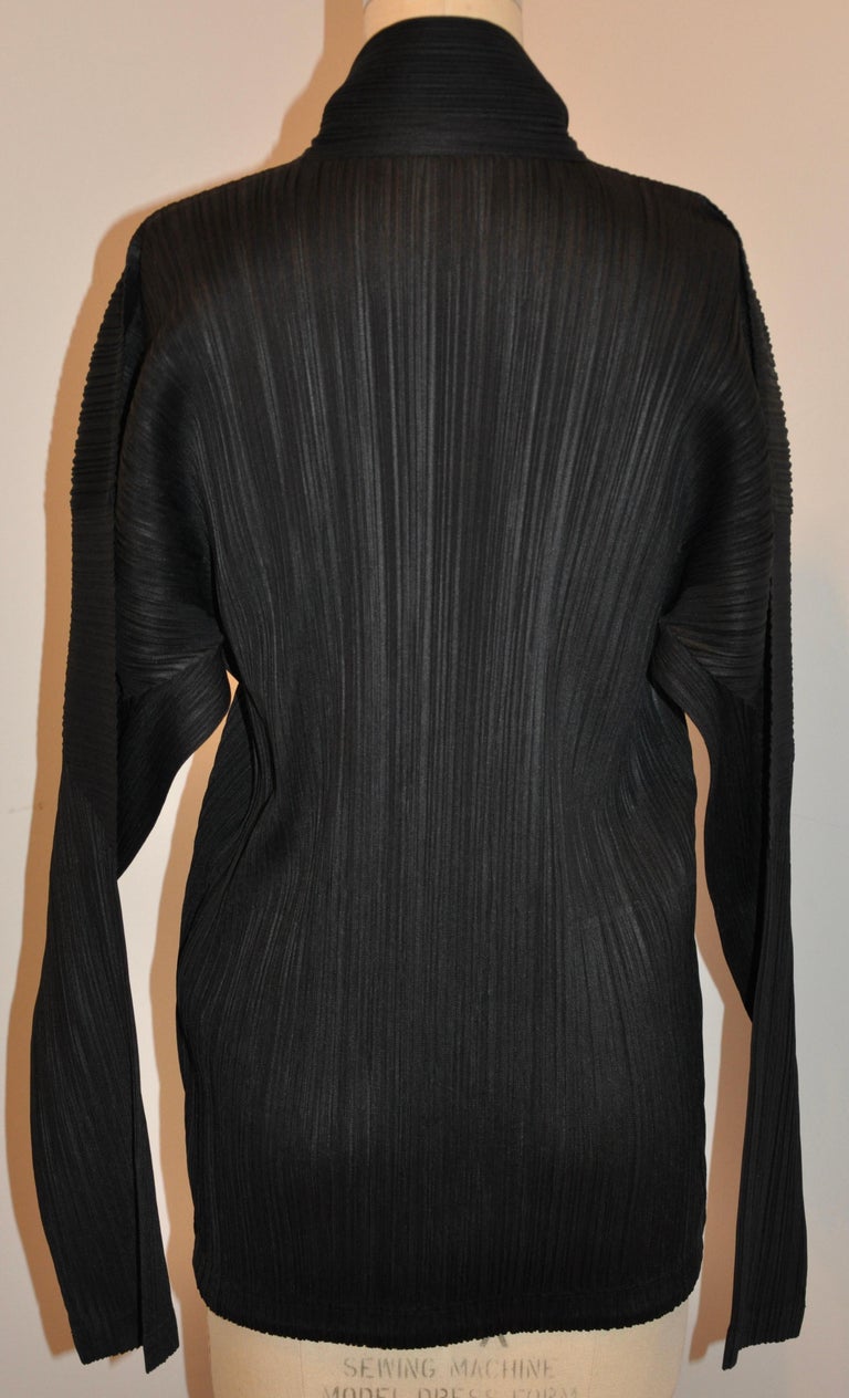 Issey Miyake "Limited Edition" Jet-Black High-Collared, 2-Way Zipper ...