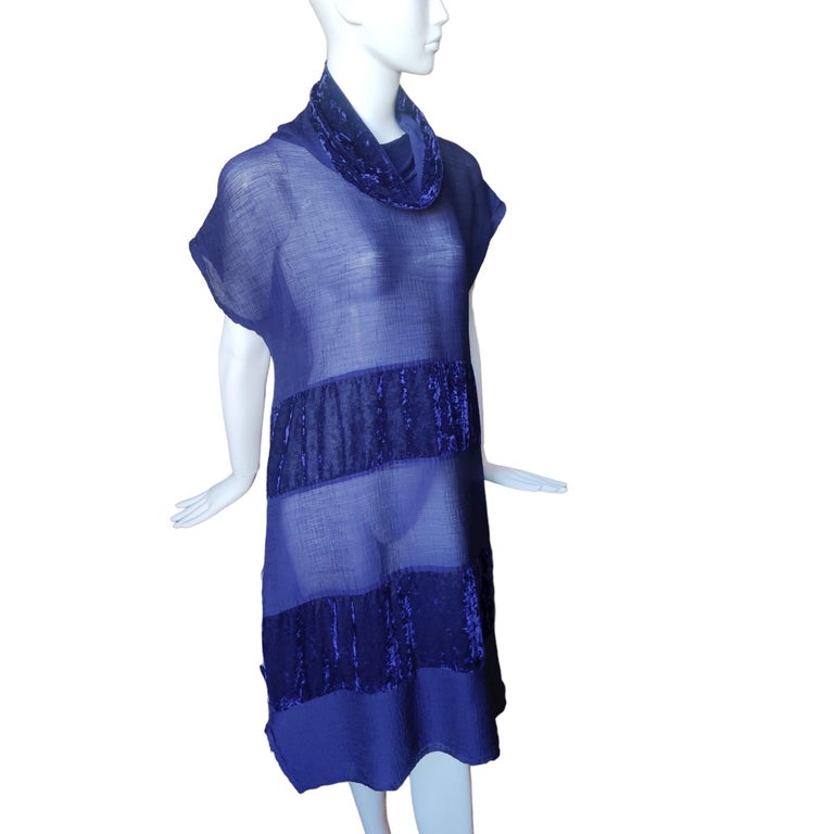 Issey Miyake ME Transparent Runway Formal 80s 90s Purple Violet Pleated ...