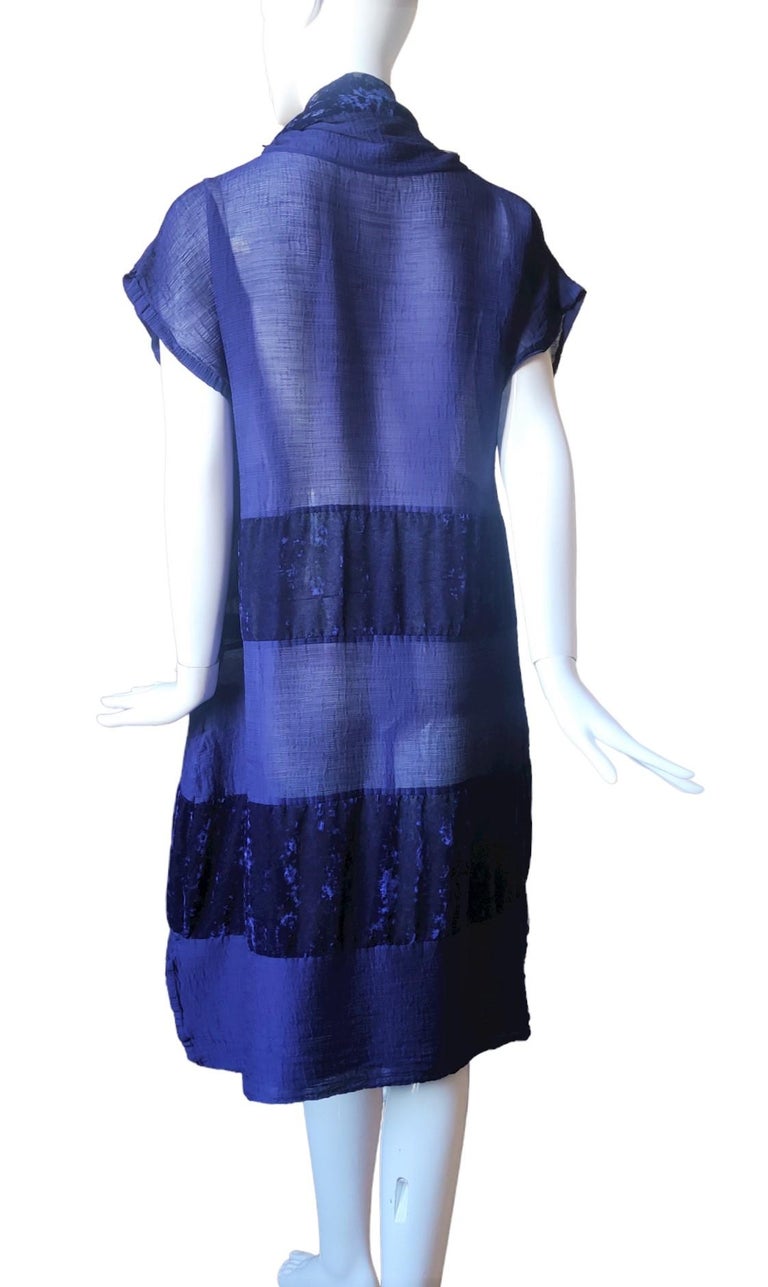 Issey Miyake ME Transparent Runway Formal 80s 90s Purple Violet Pleated ...