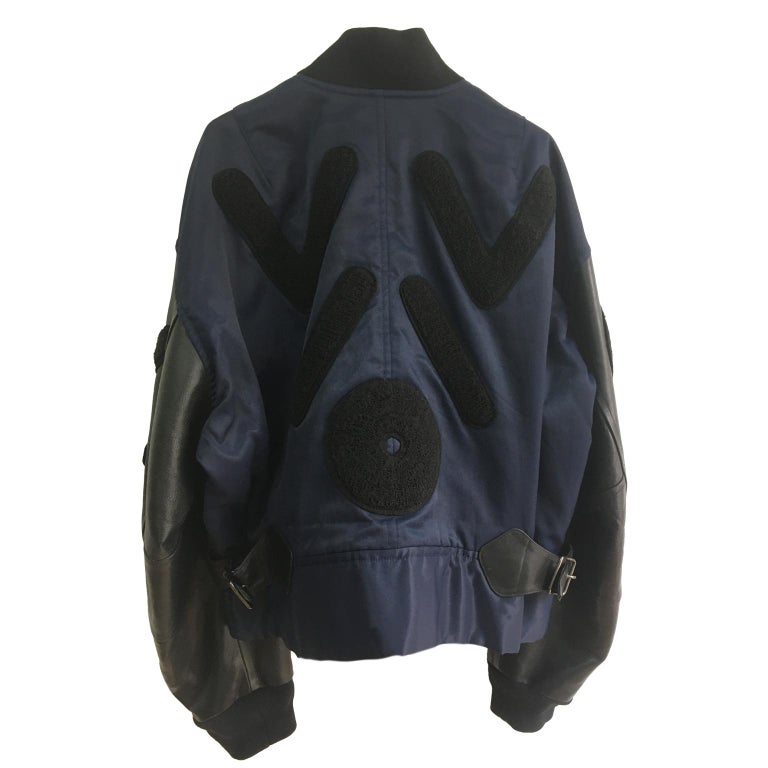 Issey Miyake Navy Black Bomber Jacket With Patch-appliqué SS 1994 For ...